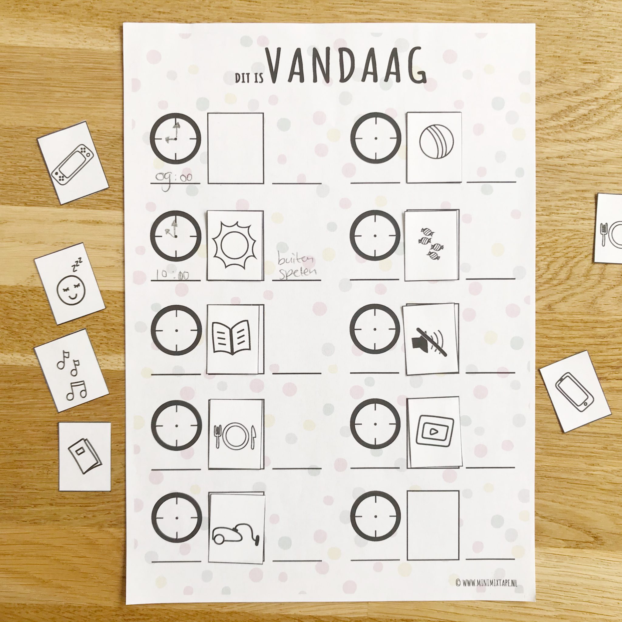 CONFETTI printable dagplanner voor kinderen met symbolen (directe ...